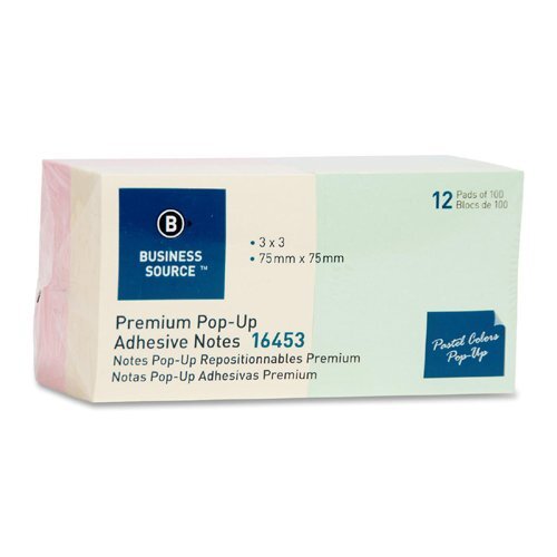 Business Source Pop-up Adhesive Note - Removable, Repositionable ...