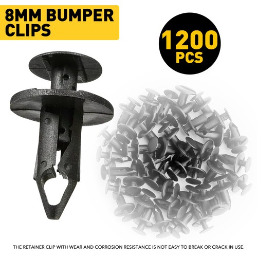 8mm 1200PCS Bumper Clips Retainer Car Auto Plastic Rivets Fastener Push ...
