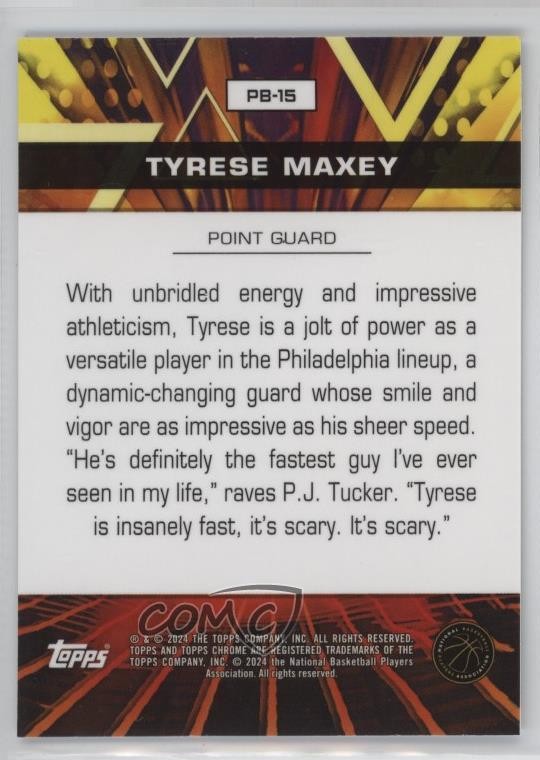 2023-24 Topps Chrome Power s Tyrese Maxey #PB-15 7u1 | eBay