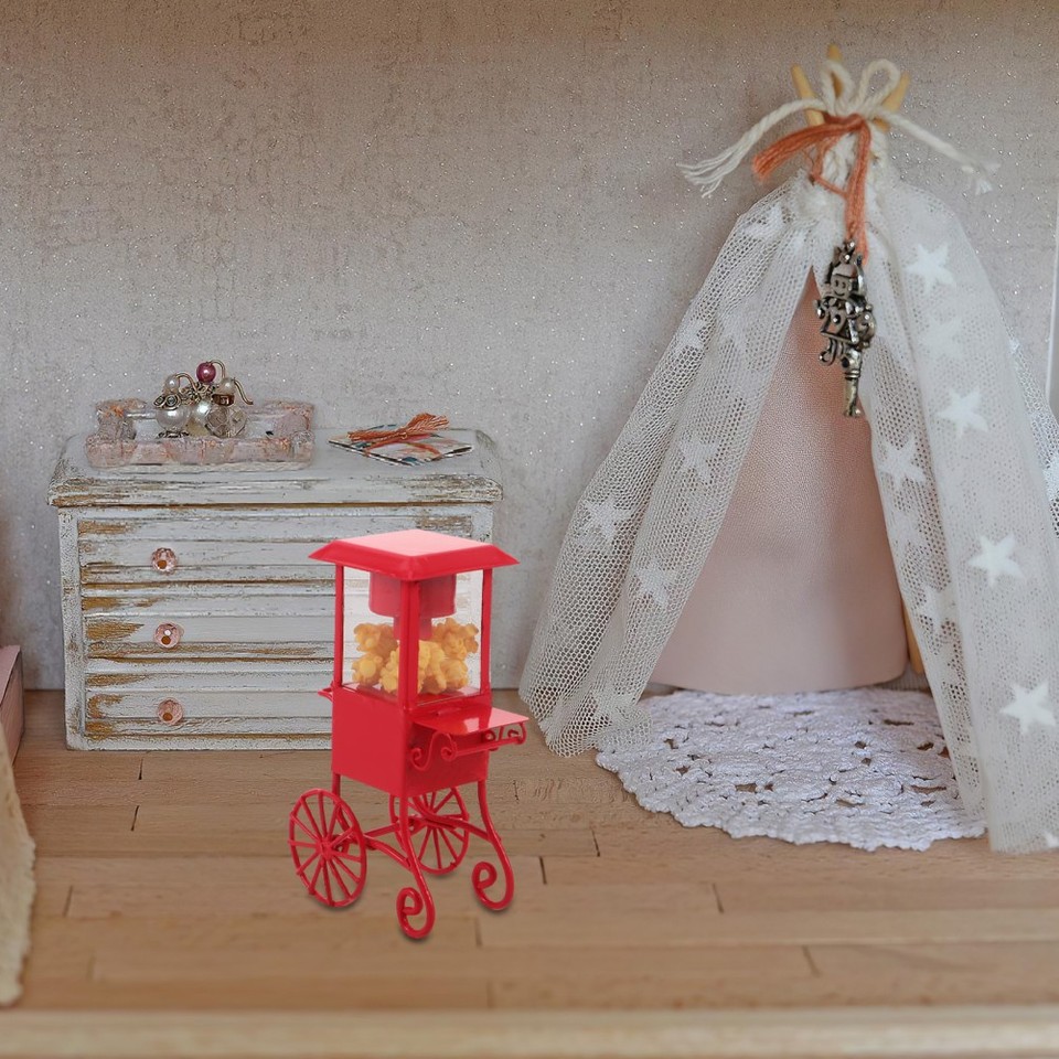 1 Set Miniature Popcorn Maker - Realistic Popcorn Stand Model with ...