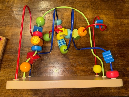A set of Children's Wood Bead Traveler Toy - Rollercoaster Design | eBay