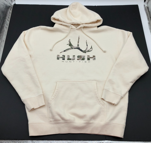 Hush Men's Koozie Ivory hooded Camo Antler sweatshirt Hush hunt fish ...