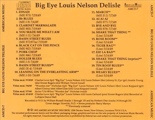 BIG EYE LOUIS NELSON BIG EYE LOUIS NELSON DELISLE NEW CD 762247100720 ...
