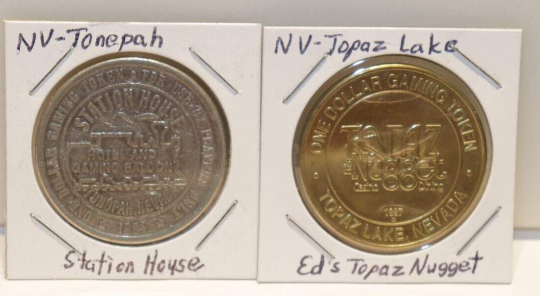 (2) Vintage Nevada $1 Casino Slot Token Winner's Tonepah/ Topaz Lake | eBay