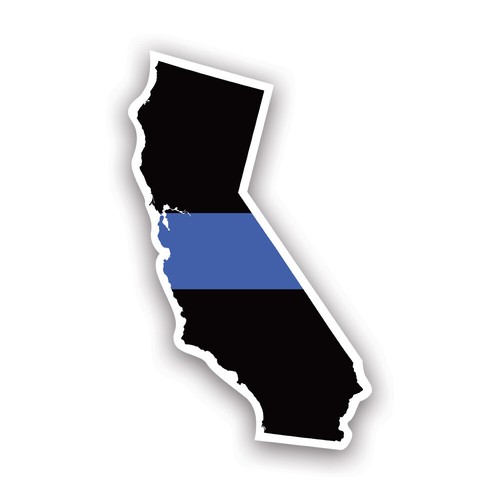 California Shaped The Thin Blue Line Sticker Decal - Weatherproof ...