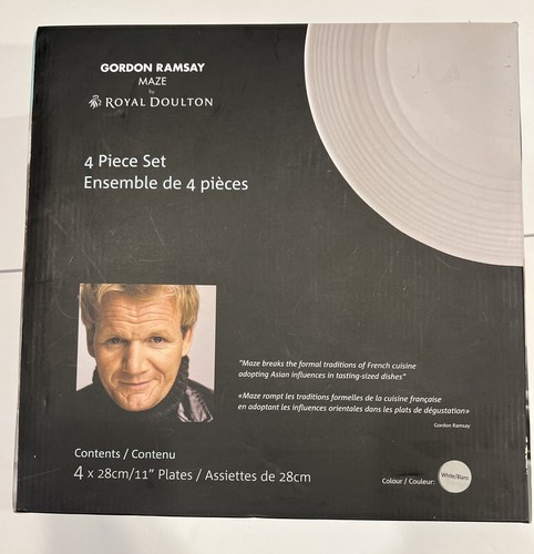 NEW Royal Doulton Maze White 11" Dinner Plate Set (4) by Gordon Ramsay ...