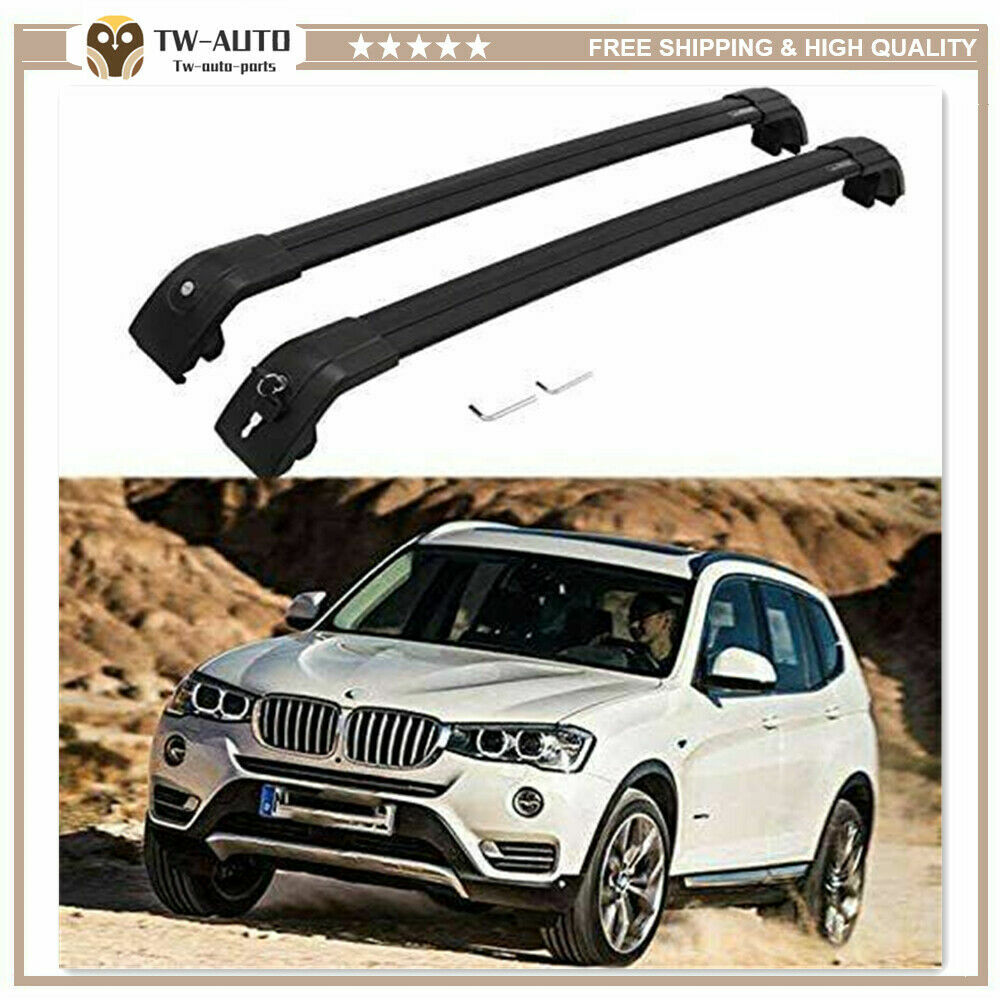 2Pcs Fit for BMW X3 F25 2011-2017 Lockable Roof Rail Racks Cross Bars ...
