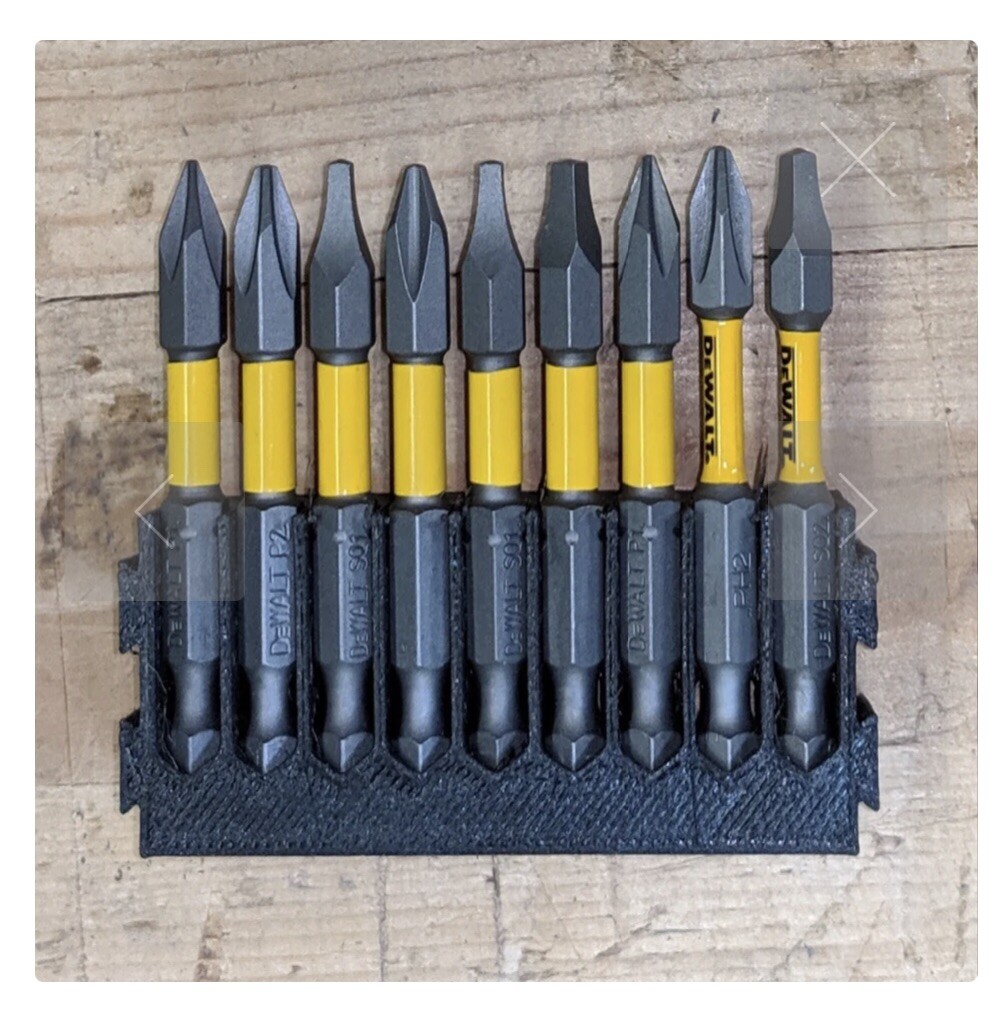 3 Long Bit Holders dewalt tough case. Dewalt Maxfit Flex. NO BITS ...