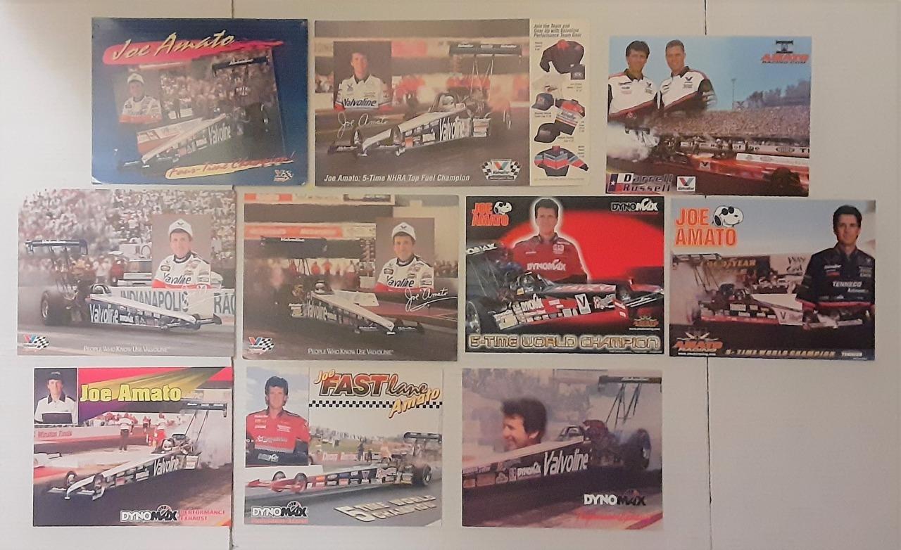 10 Joe Amato 1992-1994 NHRA Drag Racing Handouts Top Fuel Valvoline ...