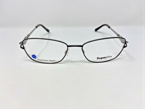 Superflex Eyeglasses Frames SF-499 1 54-17-140 Silver/Black Full Rim ...