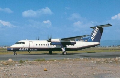 AIRES Colombia Dash DHC 8-300 HK-3952X @ Bogota Eldorado 1995 ...