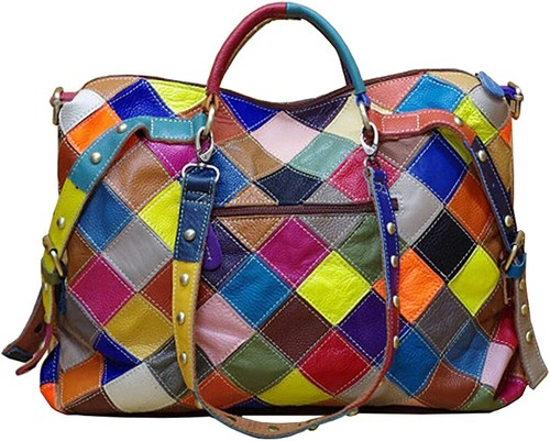 Handbag Genuine Leather Woman Gift 6 pockets Multicolor Random Shoulder ...