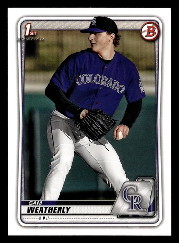 Sam Weatherly 2020 Bowman Draft #BD-109 Colorado Rockies ROOKIE 1ST RC ...