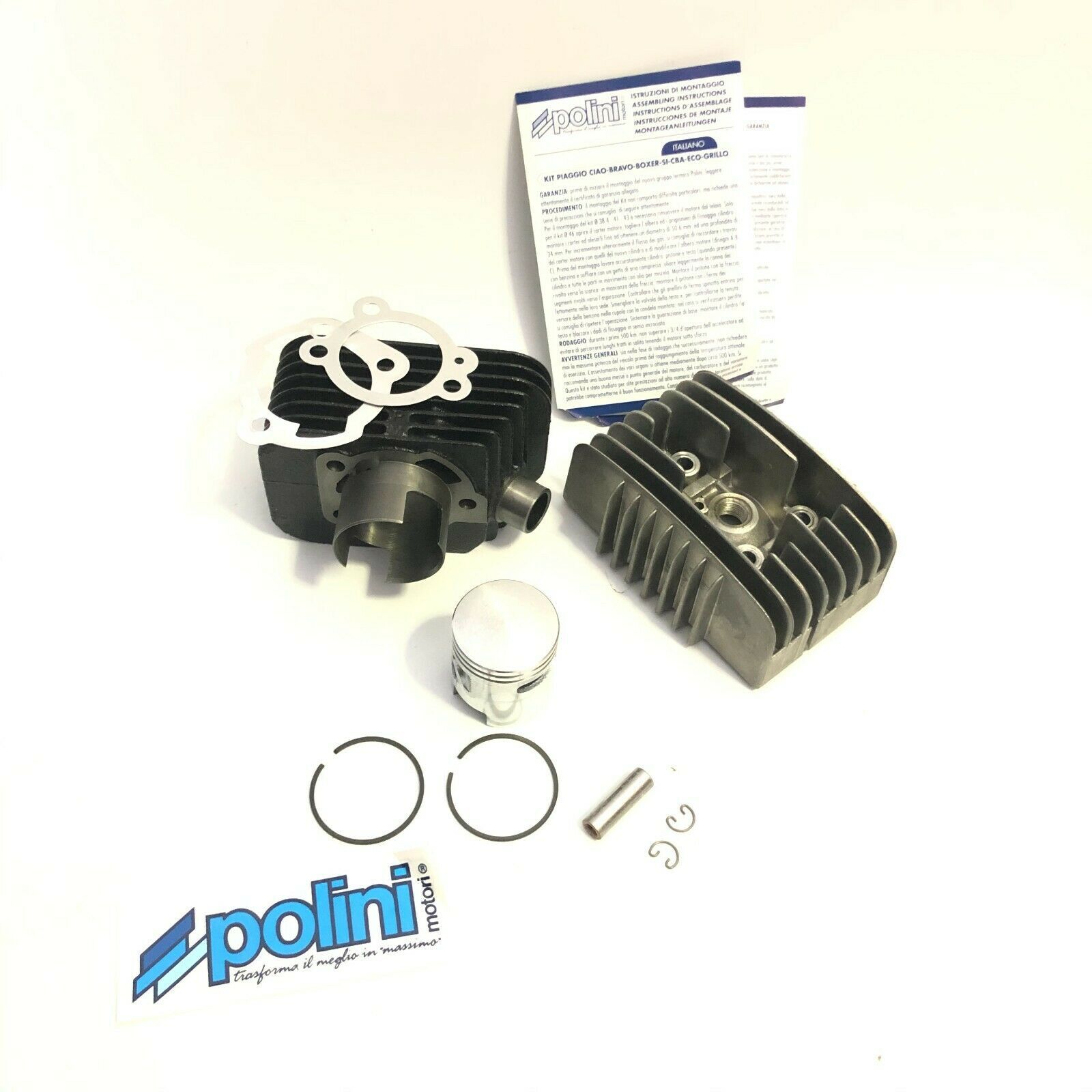 POLINI KIT MOTOR + KOPF RACING MODEL 65 CC D. 43 TH. 10 PIAGGIO SI ...