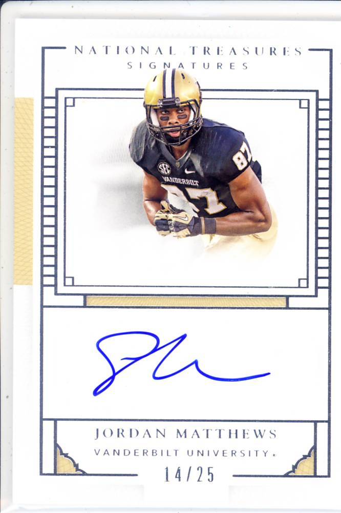 jordan matthews auto autograph vanderbilt vandy college #/25 2016 | eBay