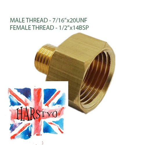 5/16"UNF to 1/2''BSP THREAD BRASS HEX PIPE CONNECTOR ADAPTOR FAN SWITCH ...