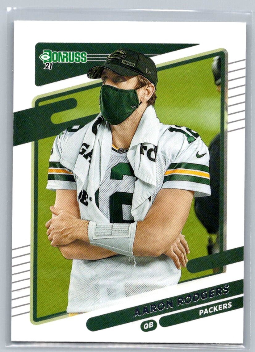 2021 Donruss Aaron Rodgers Helmet off Mask up Variation-Packers #155 ...