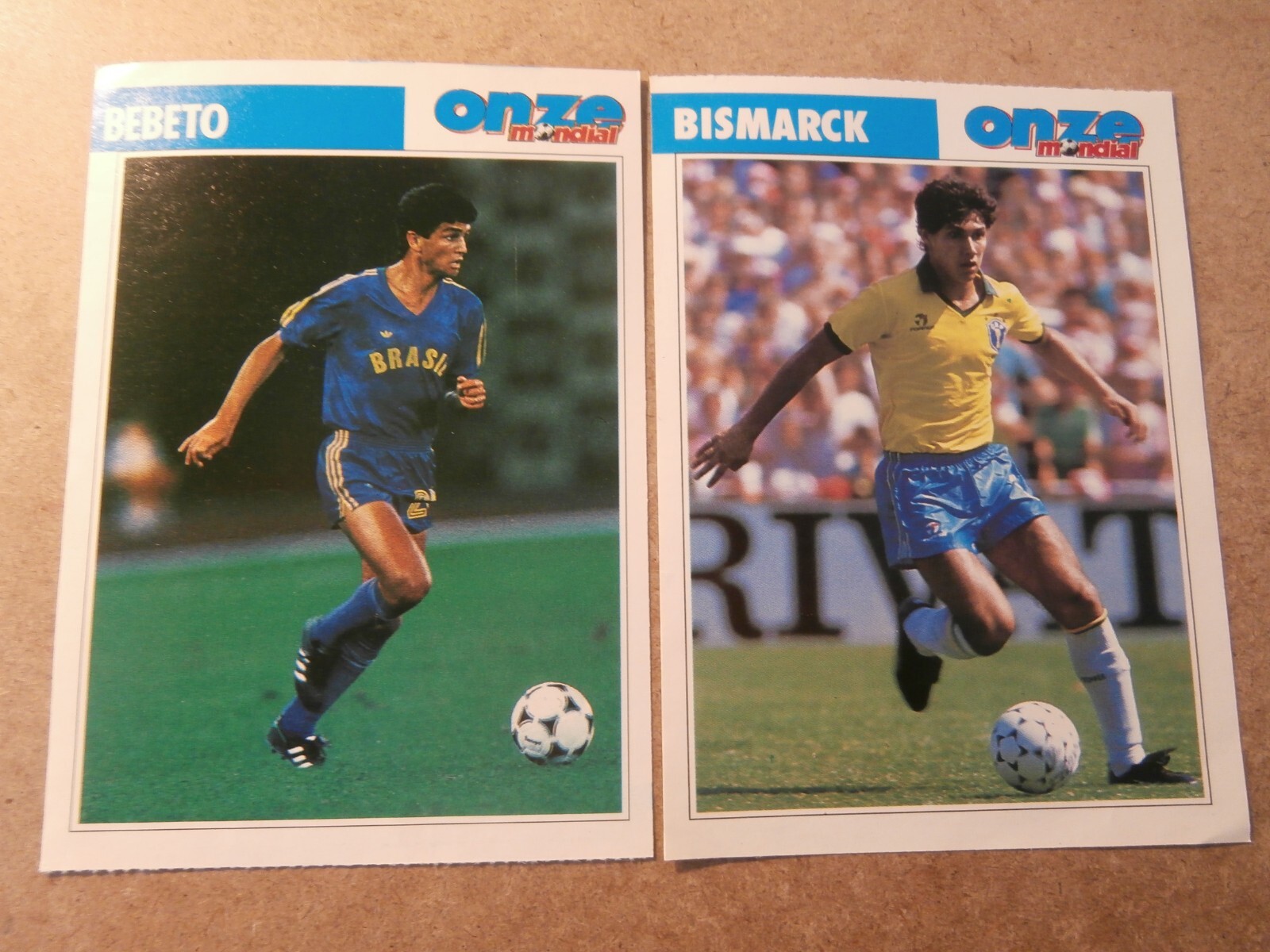 BEBETO, DUNGA, ZICO, VALDO, BRAZIL, 6 ROOKIE CARDS ONZE MONDIAL 1989 ...