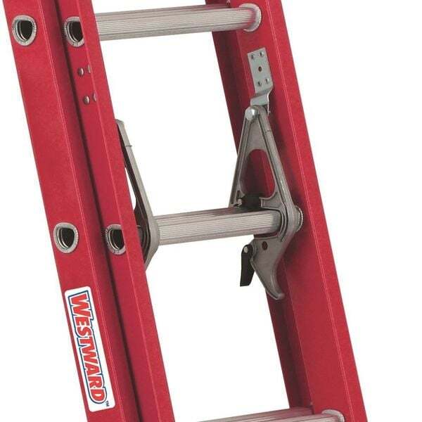 Westward 44Yy67 16 Ft Fiberglass Extension Ladder, 300 Lb Load Capacity ...