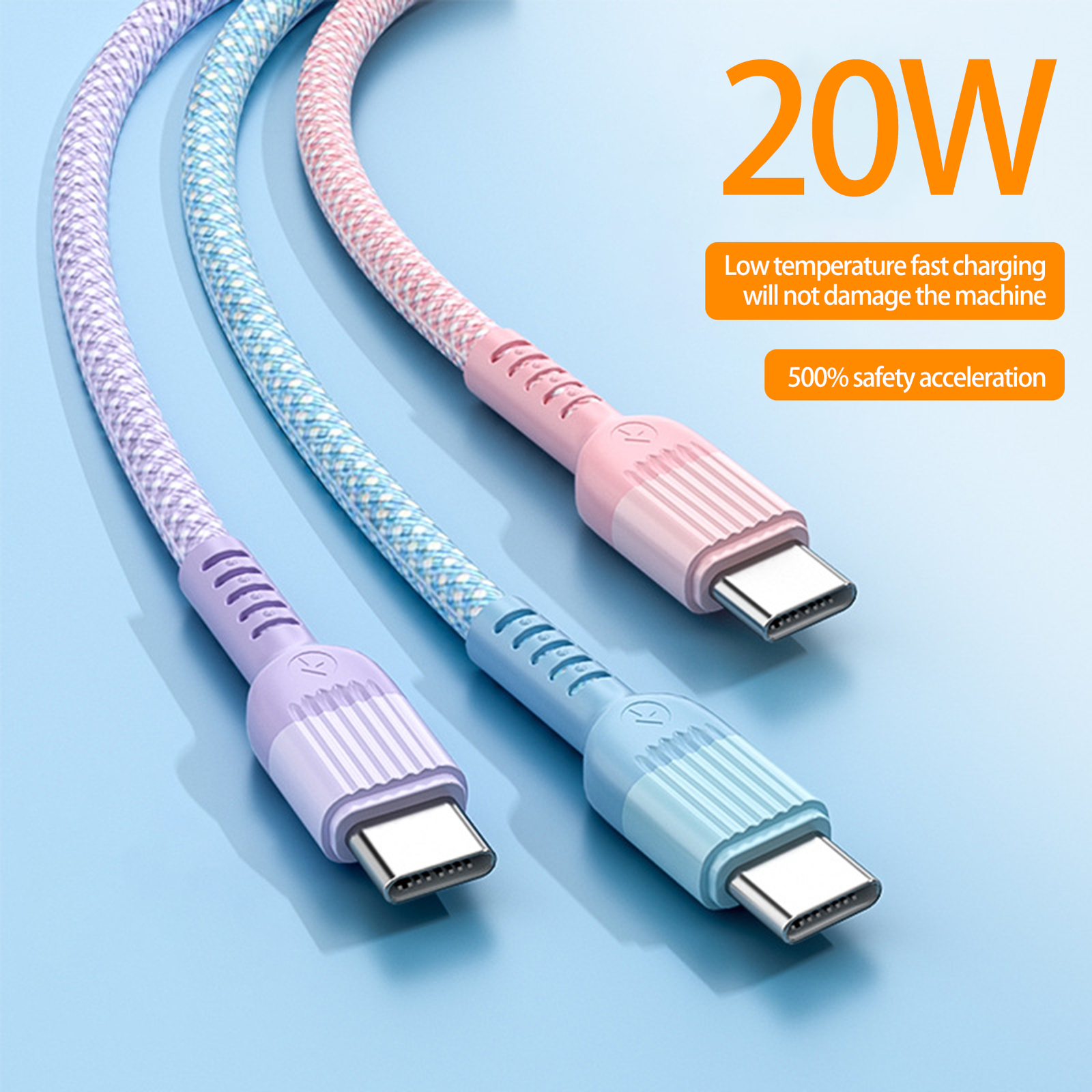 1.2m/2m Data Cable Safe Data Transmission Type-c Quick Charger Cable ...