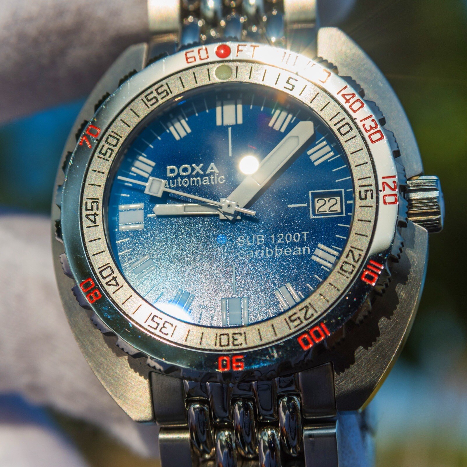 DOXA SUB 1200t Caribbean Blue LIMITED EDITION 42x45mm SWISS AUTOMATIC ...
