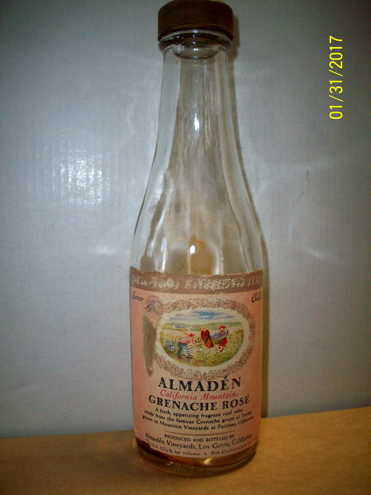 COLLECTABLE 6.4 OZ ALMADEN GRENACHE ROSE EMPTY WINE BOTTLE | eBay