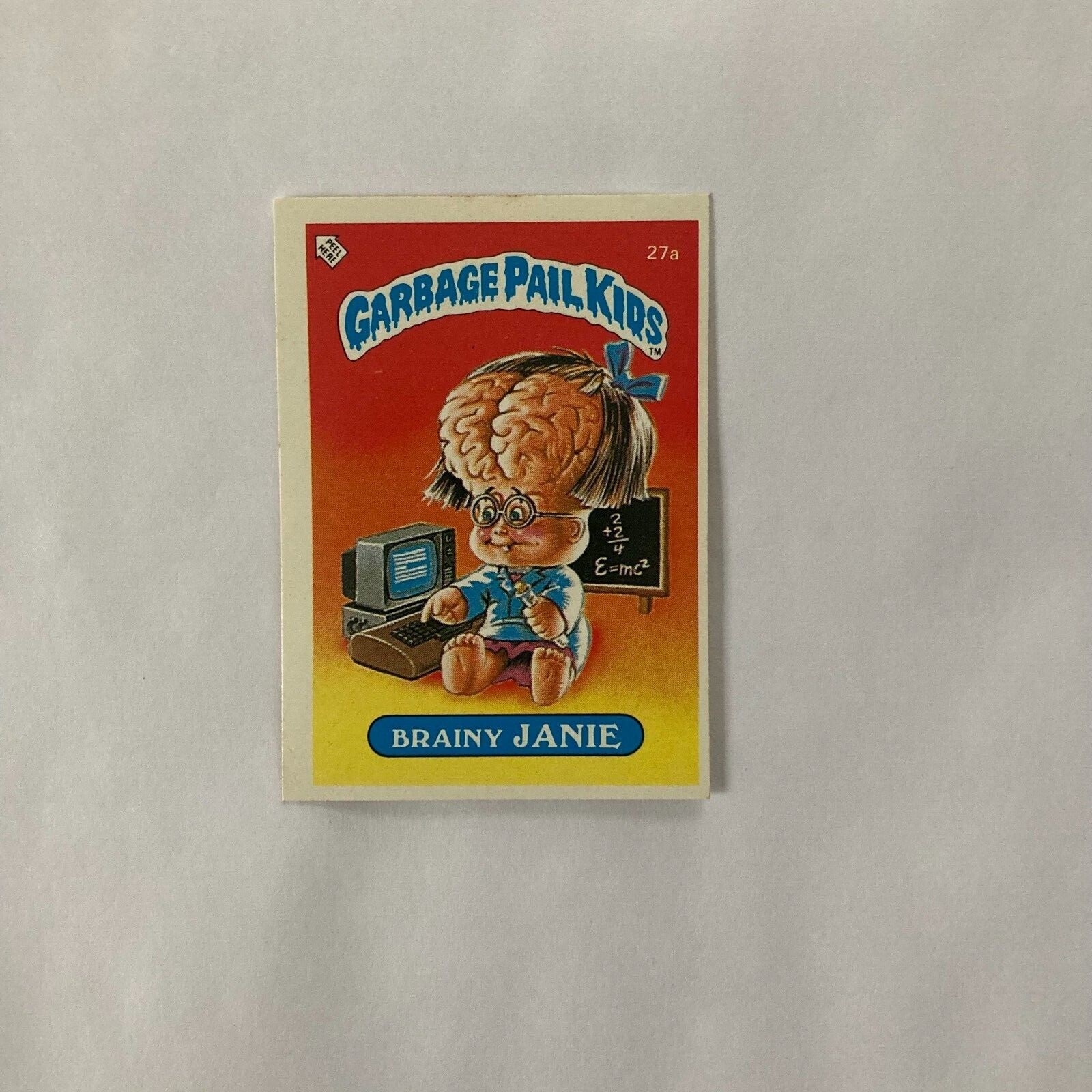 1985 GPK UK mini OS1 card 27a BRAINY JANIE Garbage Pail Kids | eBay