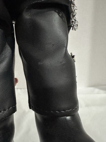 18” Biker Santa Faux Leather w/Doo-rag and TATTOO Figurine Doll Harley ...