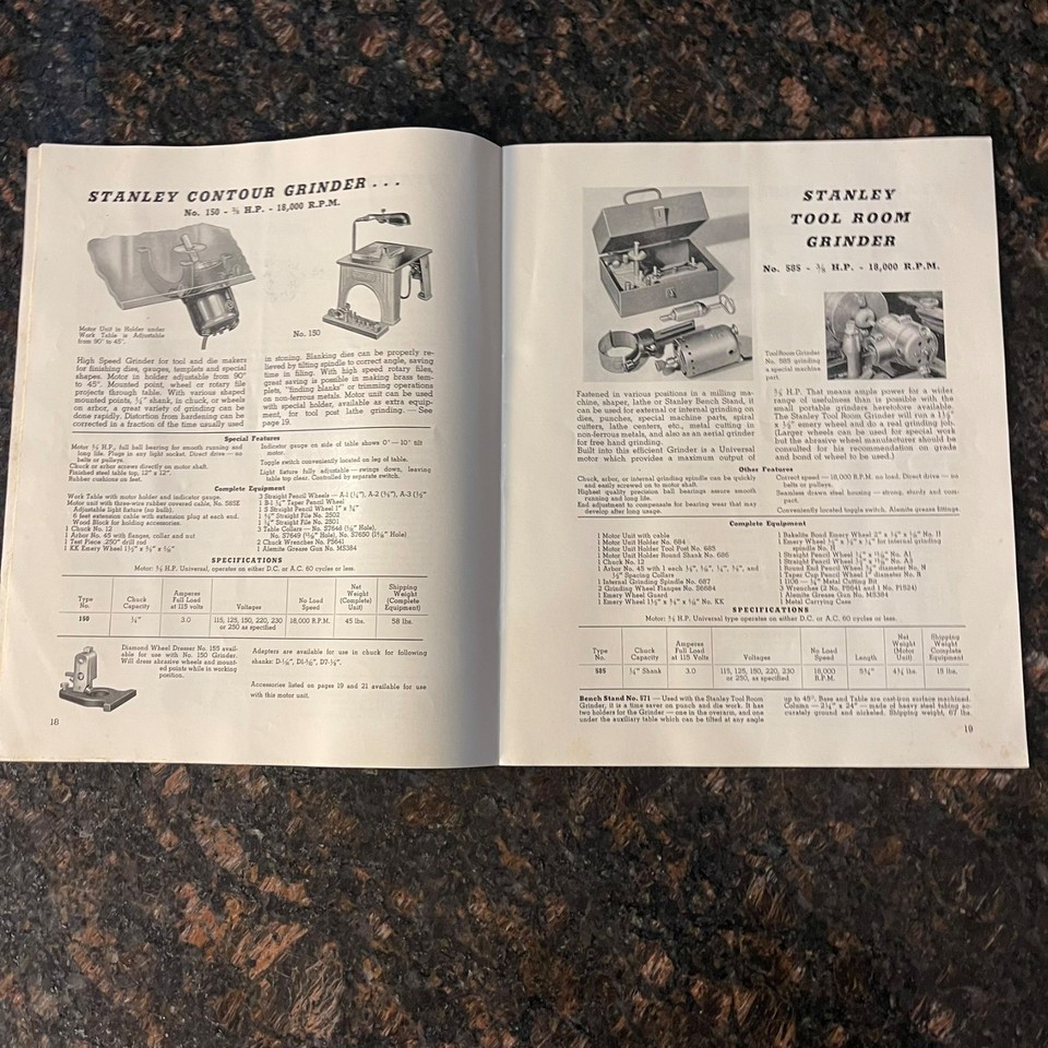 Vintage 1942 Stanley Electric Tool Catalog No. 67 Illustrated Catalogue ...