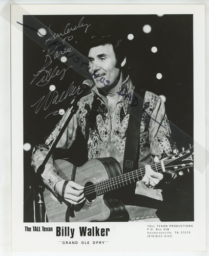 Autographed 8x10 Photo country music singer and guitarist Billy Walker ...