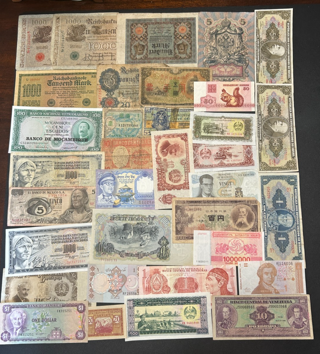 Lot of 33 Vintage World Banknotes Old Paper Money Foreign Currency #2 ...
