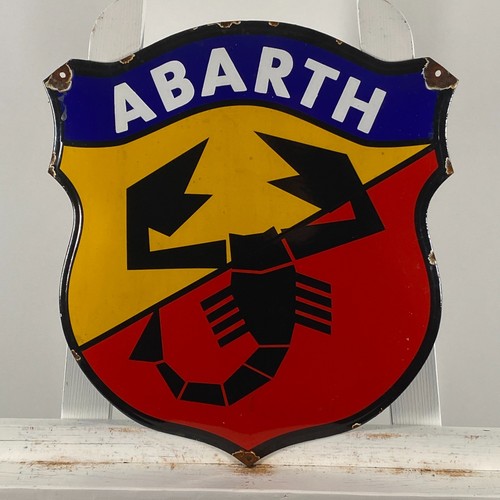 Abarth Enamel Sign - 40x36cm (15.7x14.2") - Retro Vintage Garage ...