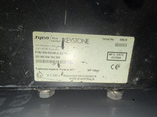 Keystone F79U - 036 DOUBLE Acting Pneumatic Actuator | eBay