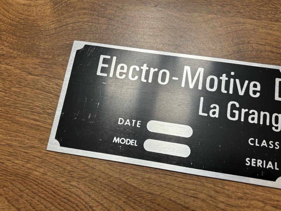 EMD Electro-Motive Division Railroad Diesel Locomotive Builders Plate ...