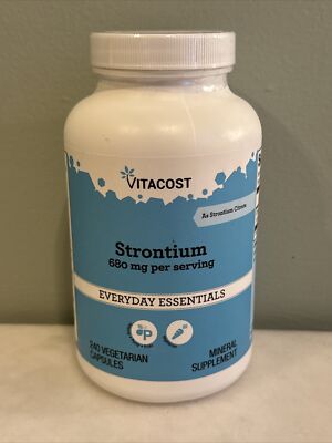 Vitacost Strontium - 680 mg per Serving - 240 Vegetarian Capsules - 12/ ...