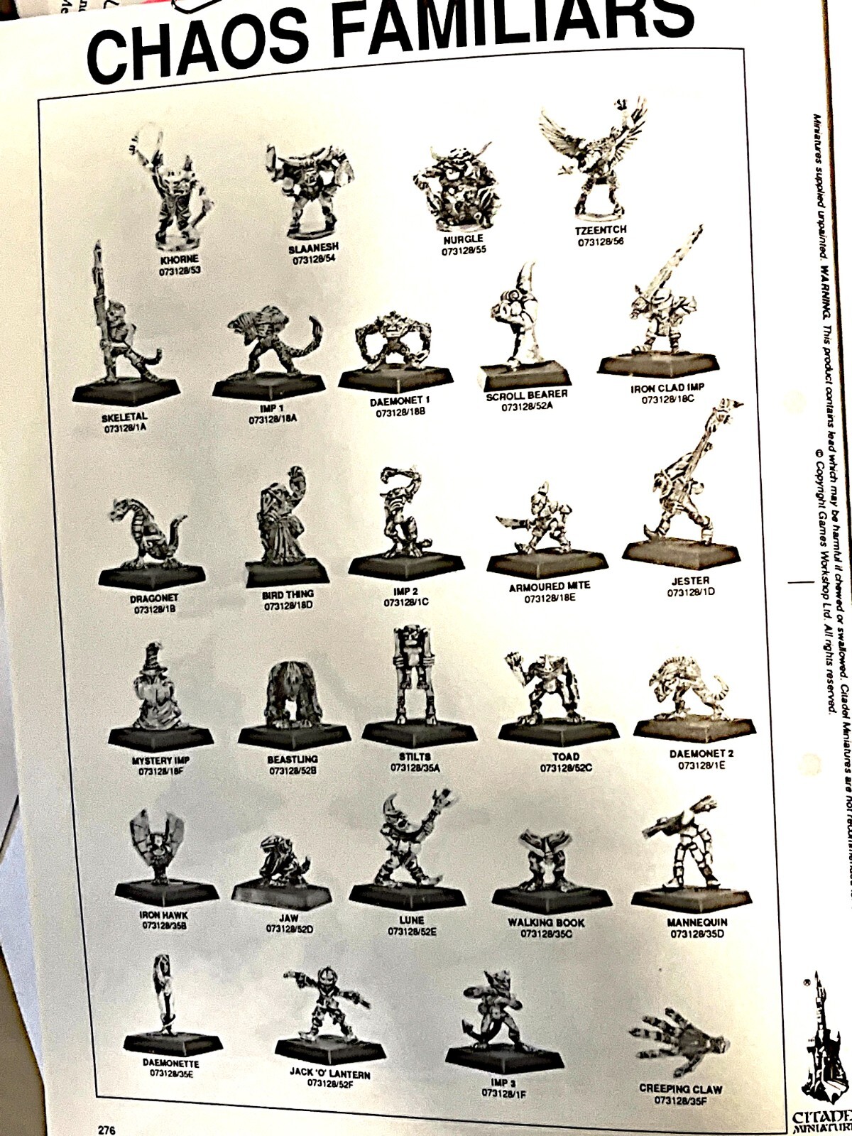 Warhammer Citadel Chaos Wizard Familiars x4 New Blister 8565 OOP Metal ...