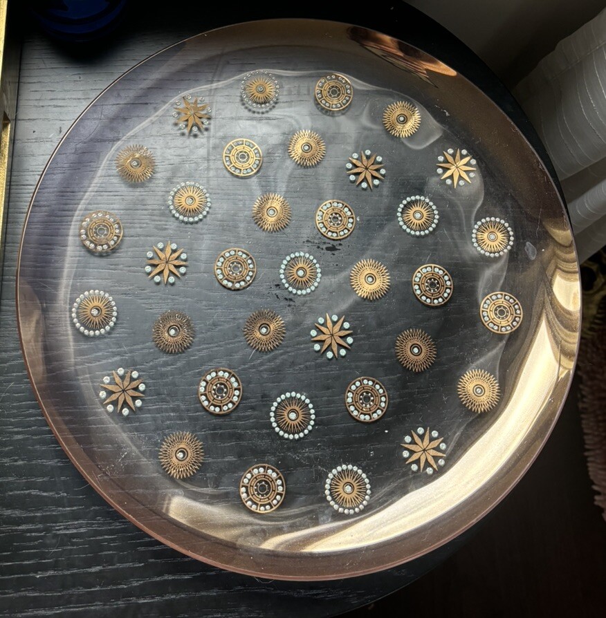 Mid Century Modern Dorothy Thorpe Glama Glass Platter Tray Atomic ...