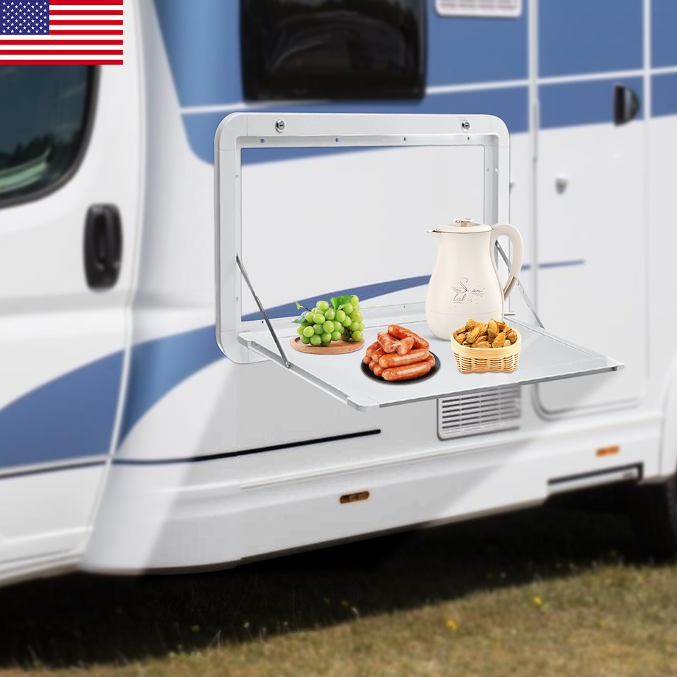 Rv Tables Campervan Foldable Outside Picnic Wall Mounted Table White ...