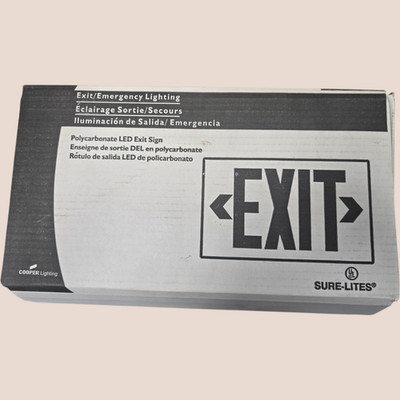 Sure-Lites LPXH7 LED Exit Sign Red LED Emergency Light Wall/Ceiling ...