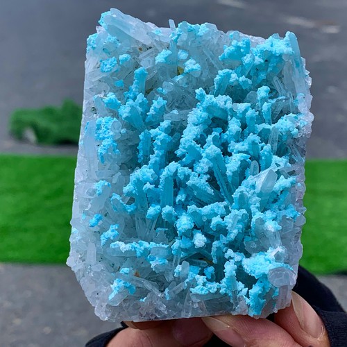 365G Natural blue dolomite clear quartz cluster crystal mineral ...