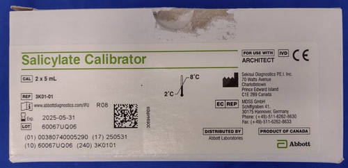 Abbott Architect Series Salicylate Calibrator (2 x 5mL) 3K01-01 | eBay