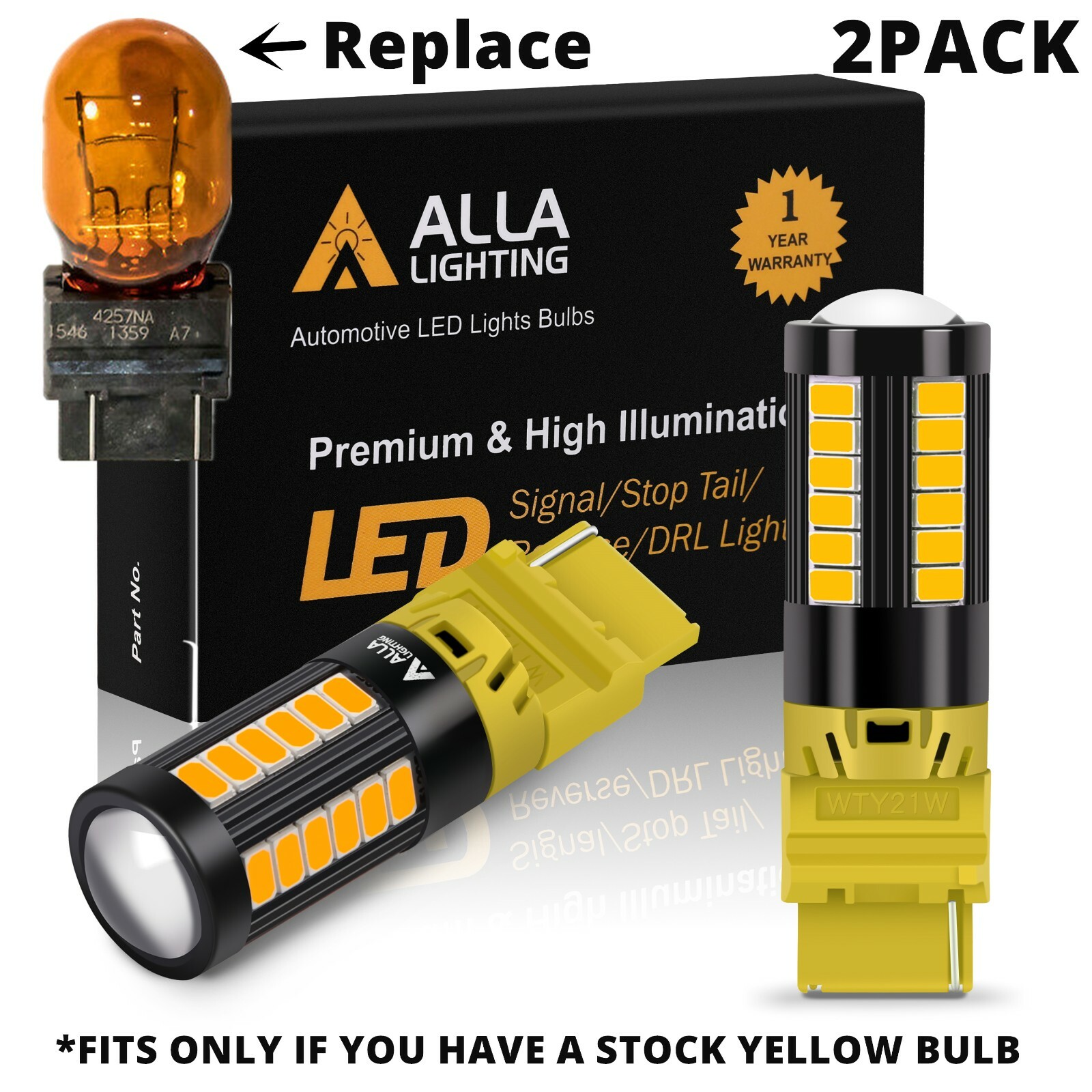 WTY21W LED Amber Rear Turn Signal Light Bulb for 21 Ford F150 XL Ford ...