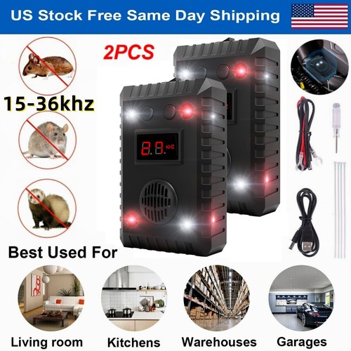 1/2PC Car Ultrasonic Mouse Repeller Vehicle Rat Rodent Pest Animal ...