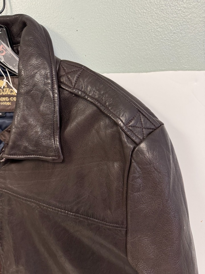 Buffalo Jackson GLENWOOD LEATHER DRIVING JACKET L PROTO Brown 100% ...