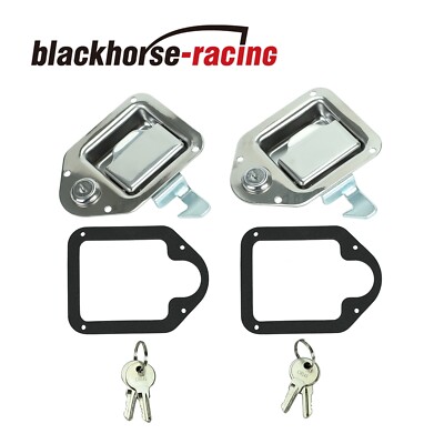 2 Trailer Paddle Door Latch Handle RV Truck Tool Box Lock Steel Key 4-3 ...