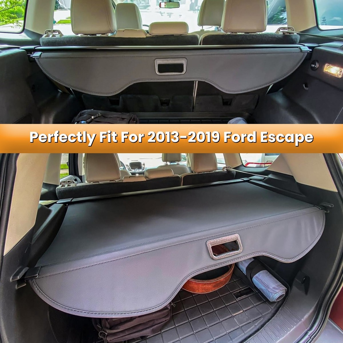 2013 Ford Escape Cargo Cover Retractable Rear Trunk Security Cover For