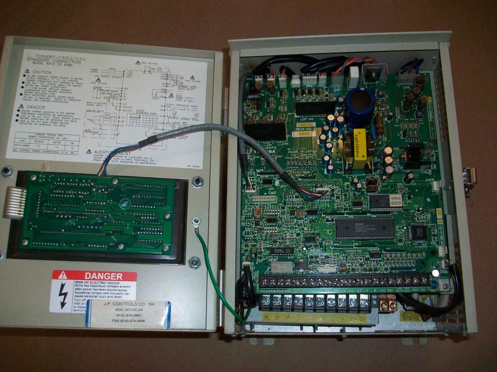 Toshiba VT130G2+4080 Transistor Inverter AC Drive 7.5hp 460VAC 3-Phase ...