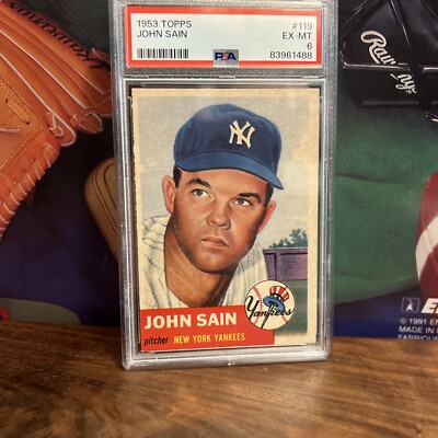 1953 Topps #119 John Johnny Sain New York Yankees PSA 6 Mint Corners | eBay