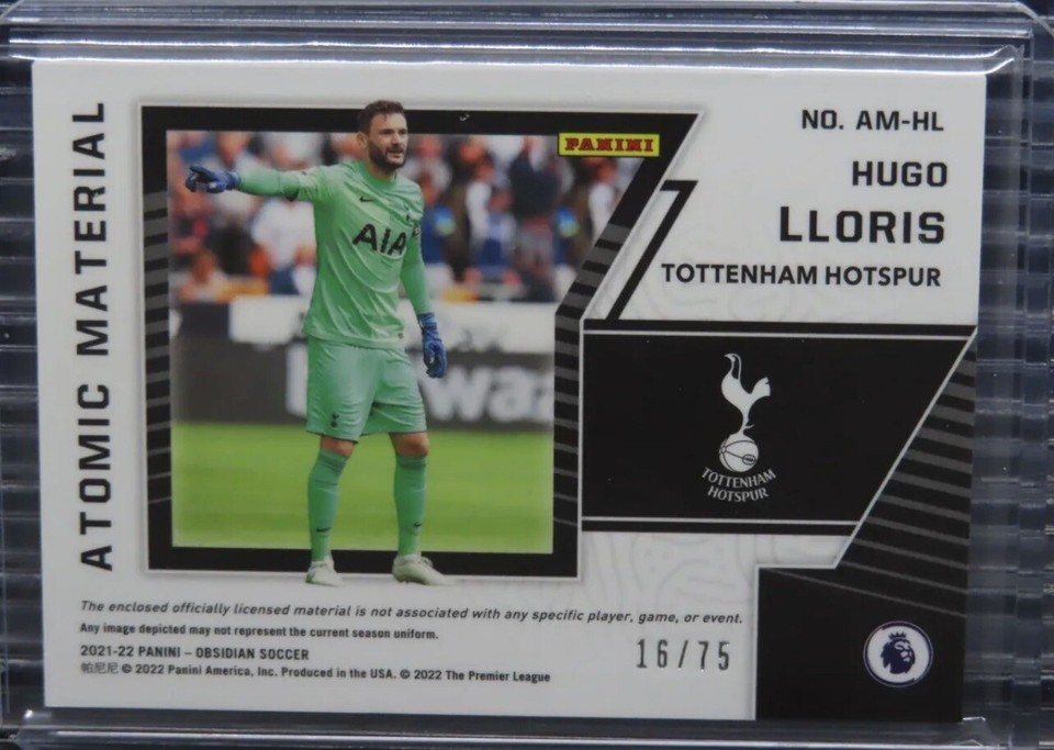 2021-22 Obsidian Hugo Lloris Purple Electric Etch Atomic Jersey #16/75 ...