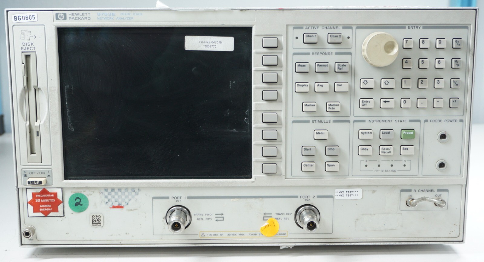 Hewlett Packard HP 8753E Vector Network Analyzer 30kHz-3GHz + Options 011 1D5 | eBay